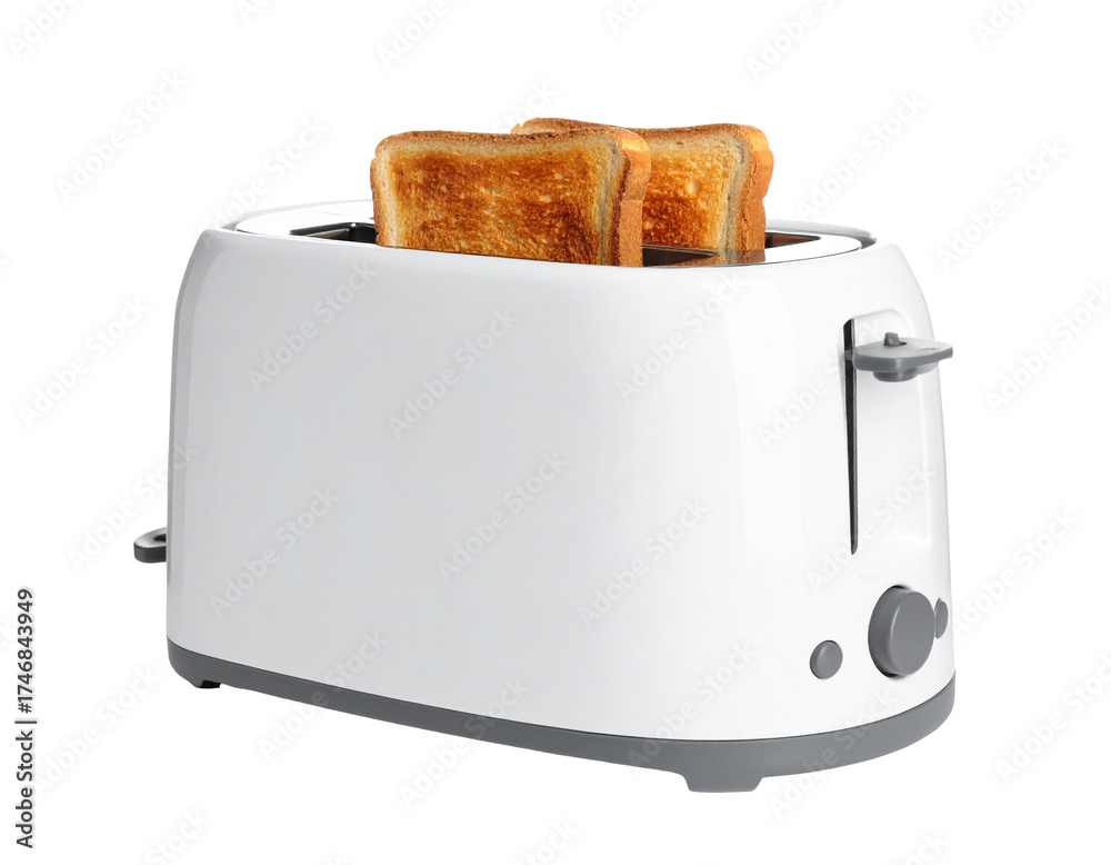 Toaster with golden toasted bread popping out, isolated PNG Stock Photo ...