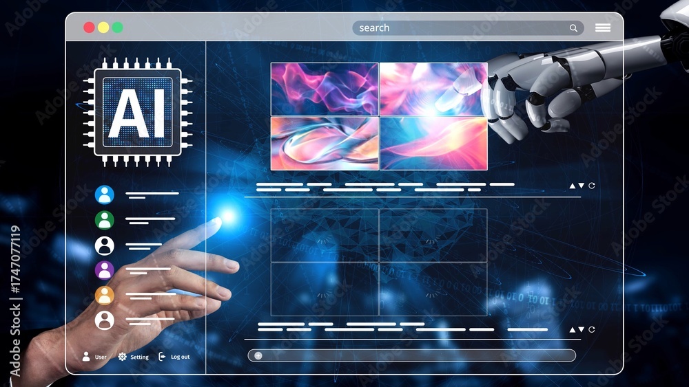 AI platform generating art images with dynamic interface. AI-generated ...