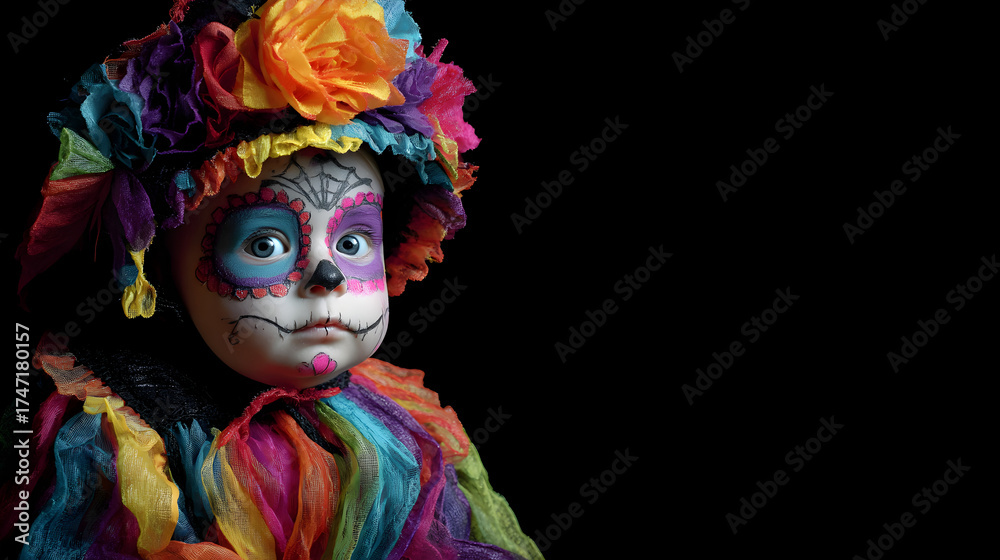 bebe disfrazada de catrina o catrin colorido para celebrar el dia de ...
