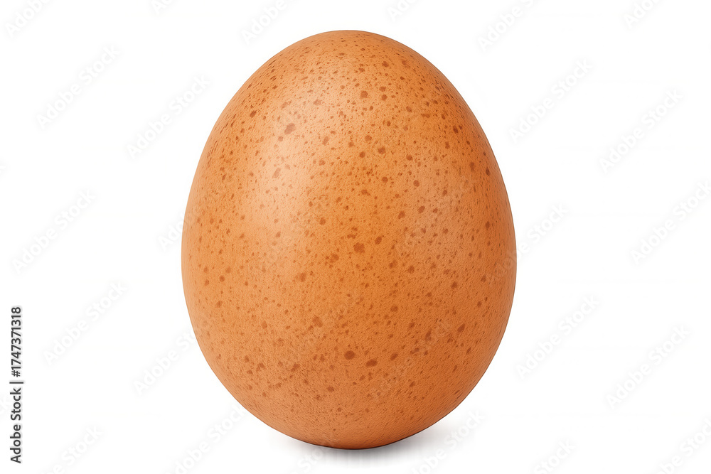 Brown chicken egg showing speckled shell texture on a transparent alpha ...