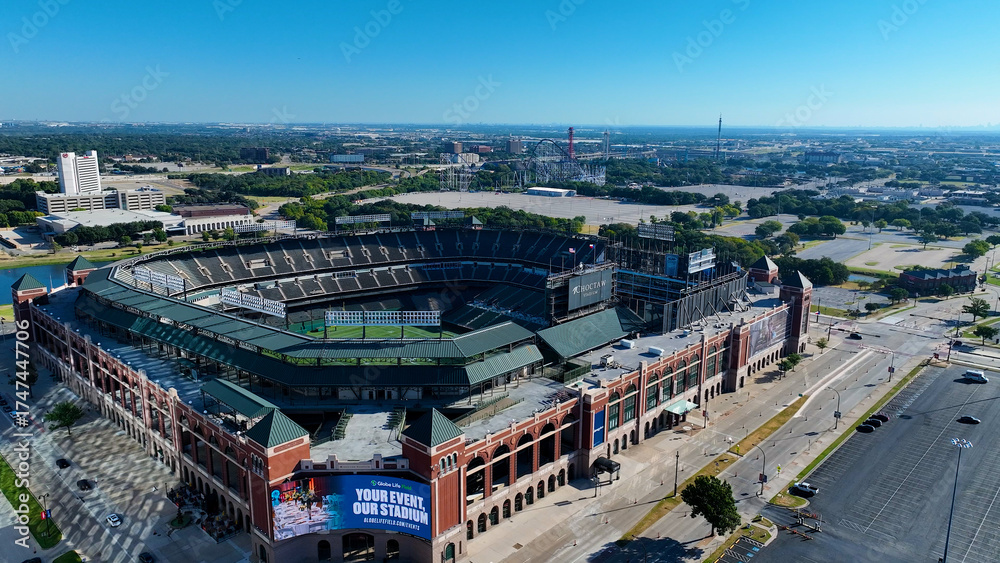 Aerial drone photograph of Choctaw Stadium, formerly Globe Life Park ...