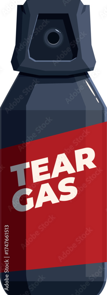 Tear gas grenade, a non lethal chemical weapon used by law enforcement ...