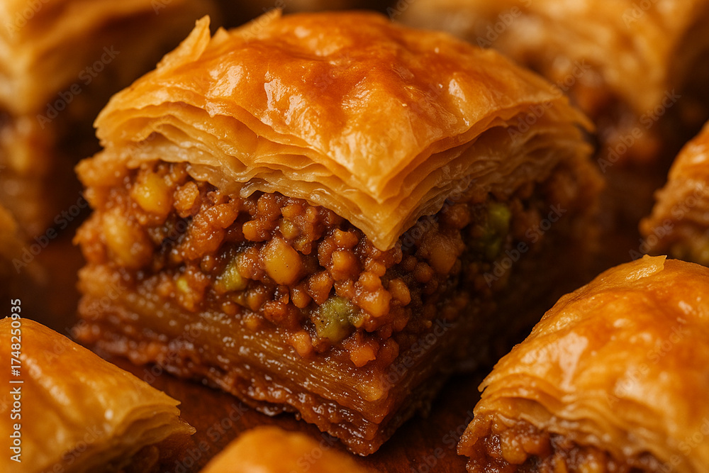 Ethiopian baklava variation, rich nut filling and flaky honey layers ...