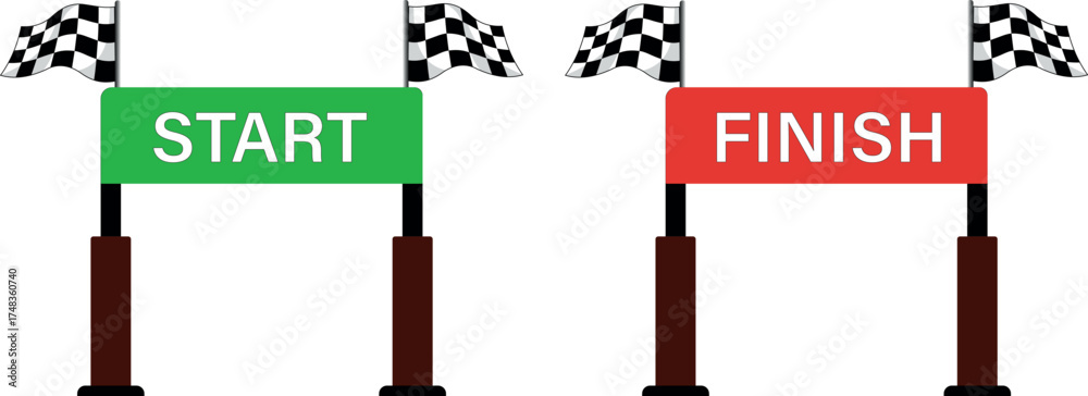 Start and Finish Line Concept – Race Track and Achievement Symbol for ...