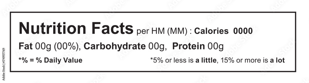 Editable Nutrition Facts Canada Template Linear Simplified Horizontal ...