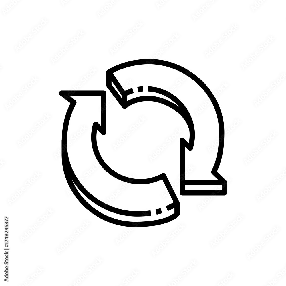 Ilustración de Stock Outline Symbol of Refresh and Repeat Arrows ...