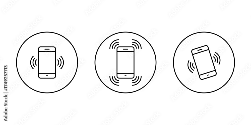 เวกเตอร์ Stock Mobile phone vibration icon. Mobile ringing and ...