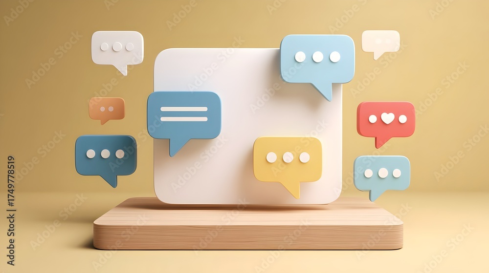 Vector mockup of social media post with comments and replies in a clean ...