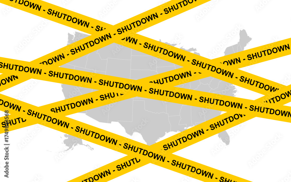 Government shutdown vector image with usa map, Government shutdown and ...
