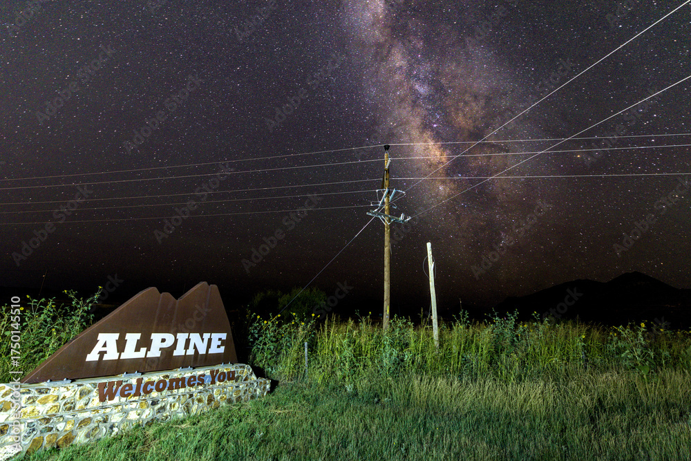Alpine, Texas 8/25/2025. The Alpine Welcomes You sign along the highway ...