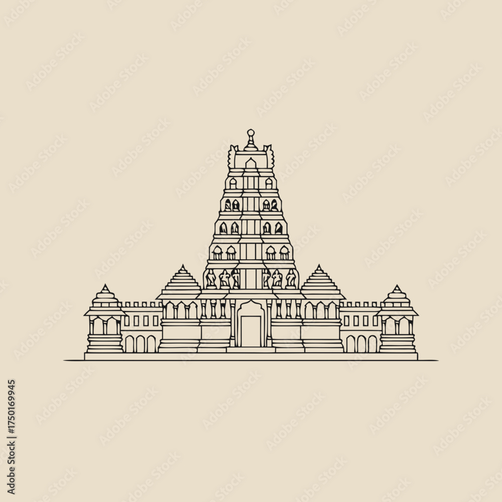 Iconic Indian Temple Architecture with Intricate Details, a Symbol of ...