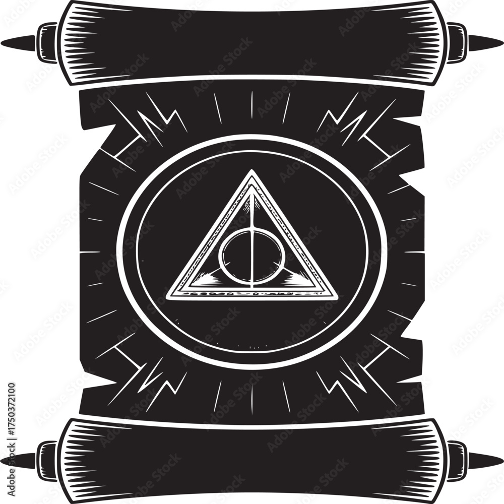 Unleash magical secrets with this ancient scroll featuring the Deathly ...