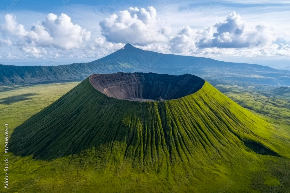 geological formation with volcanic structure and earth surface ...