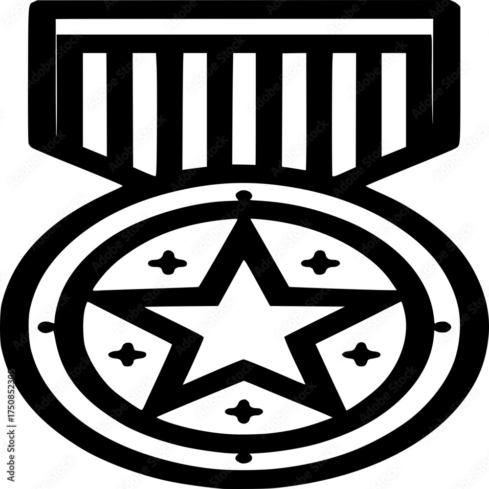 Honor's Emblem: A detailed illustration showcases a medal of honor, a ...