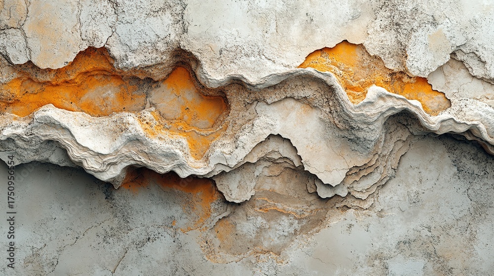 Natural art piece showing abstract geological structure, sedimentary ...
