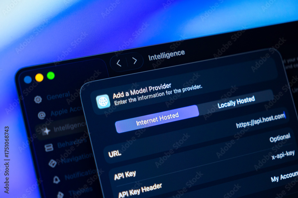 Poznan, Poland - September 18, 2025: Digital interface configuring ...