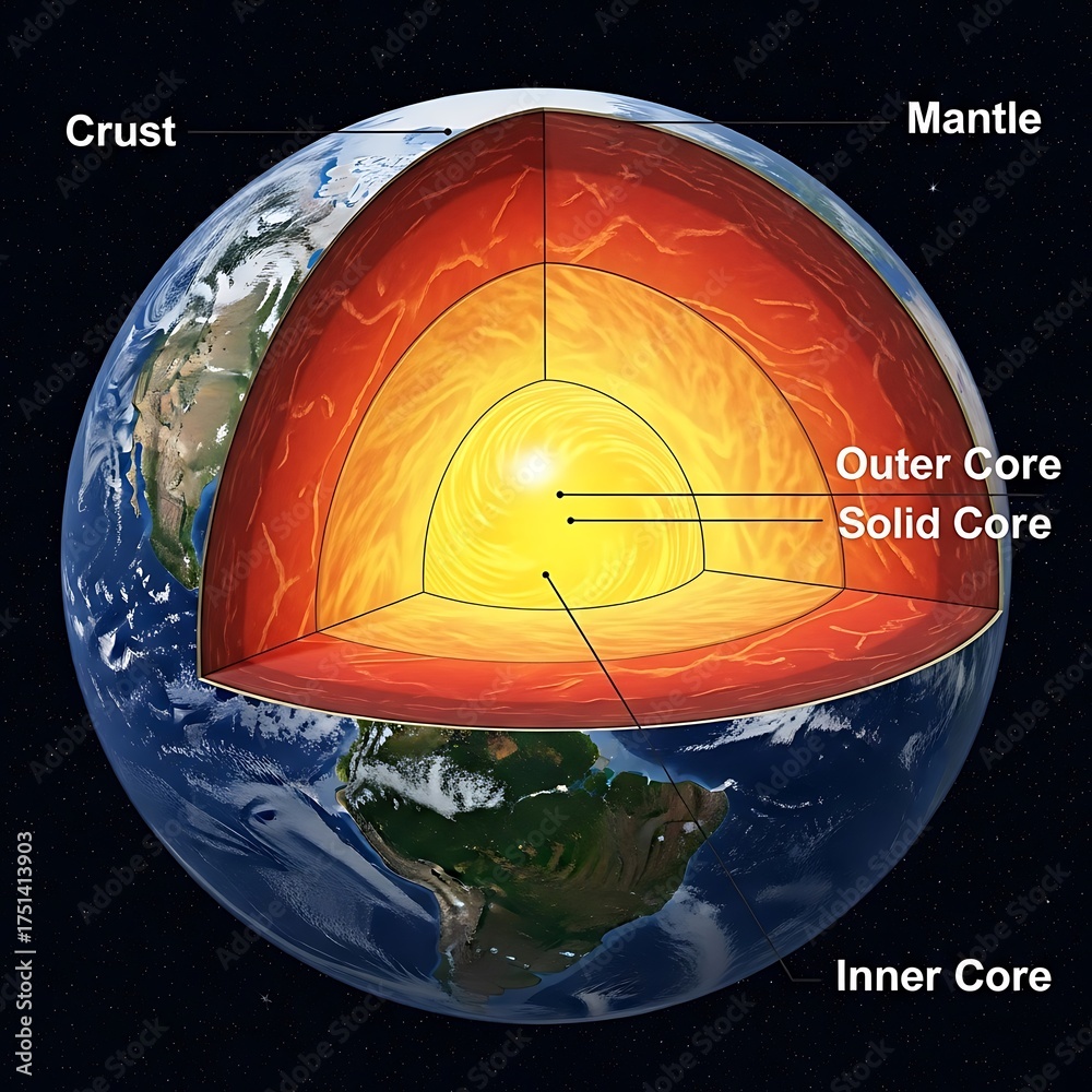 Earths Internal Structure - A Cross-Sectional View of the Planets ...