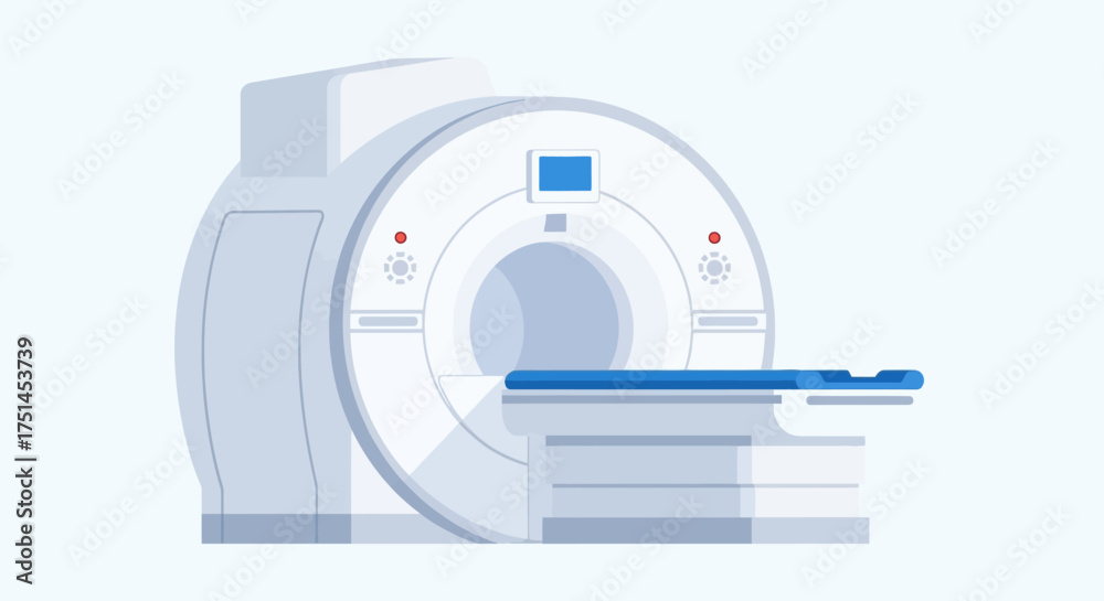 Medical MRI Scanner Detailed Vector Illustration for Diagnostic Imaging ...