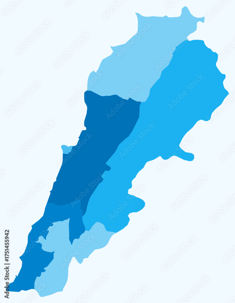 Map of Lebanon with regions. Just a simple country border map with ...
