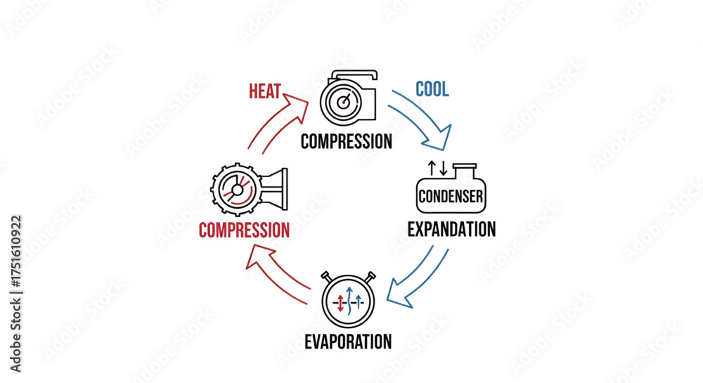 Understanding refrigeration cycle diagram heat cool compression ...