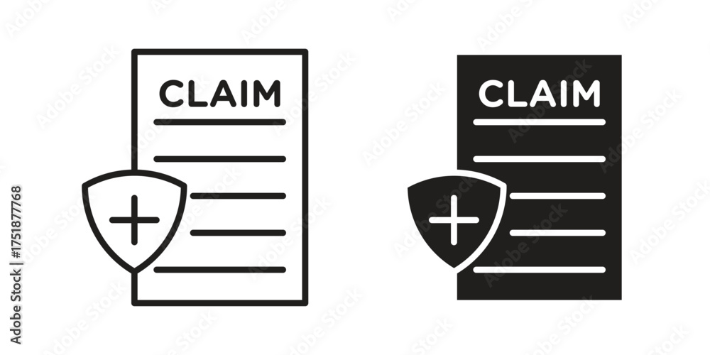 Insurance Claim icon. Monochrome simple icons for templates, web design ...