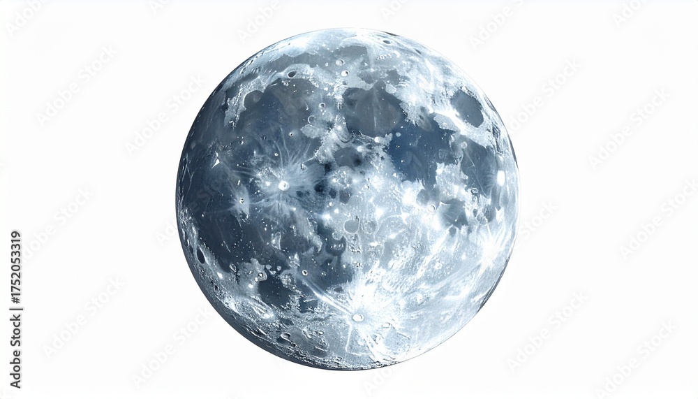 High-resolution full Moon image with visible craters maria and ...