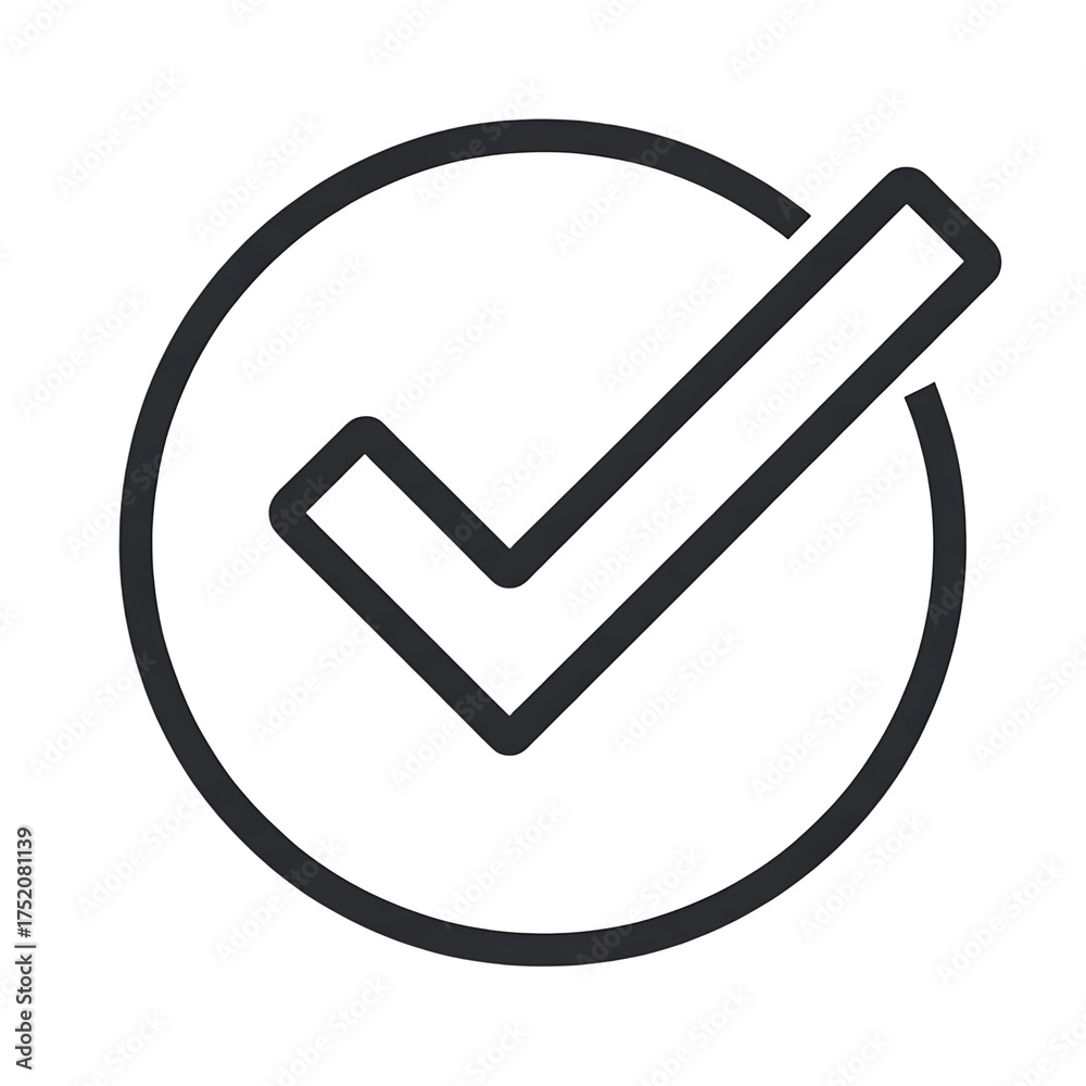 Stock-Illustration „Simple outline check mark inside a circle for ...