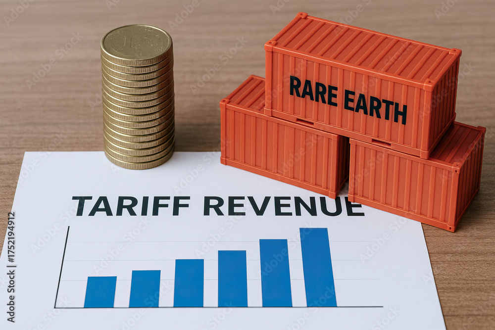 Rare earth geopolitical trade container stack tariff revenue chart ...