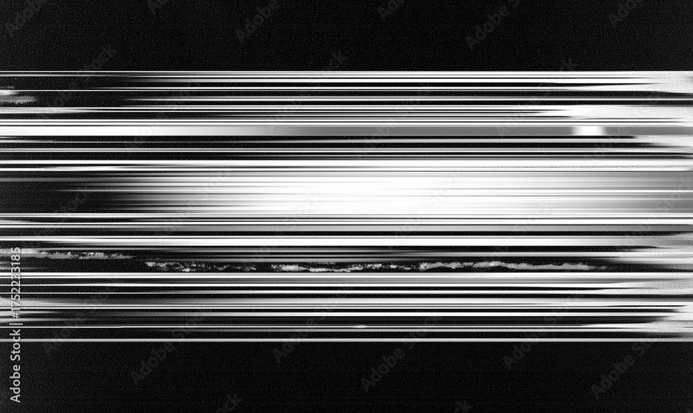 Abstract horizontal glitch lines and vhs distortion overlay with ...
