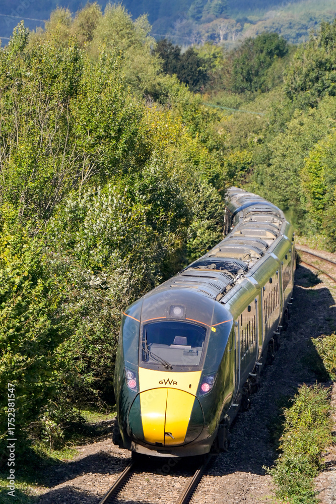 Cardiff, Wales, UK - 23 September 2025: Class 800 high speed train ...