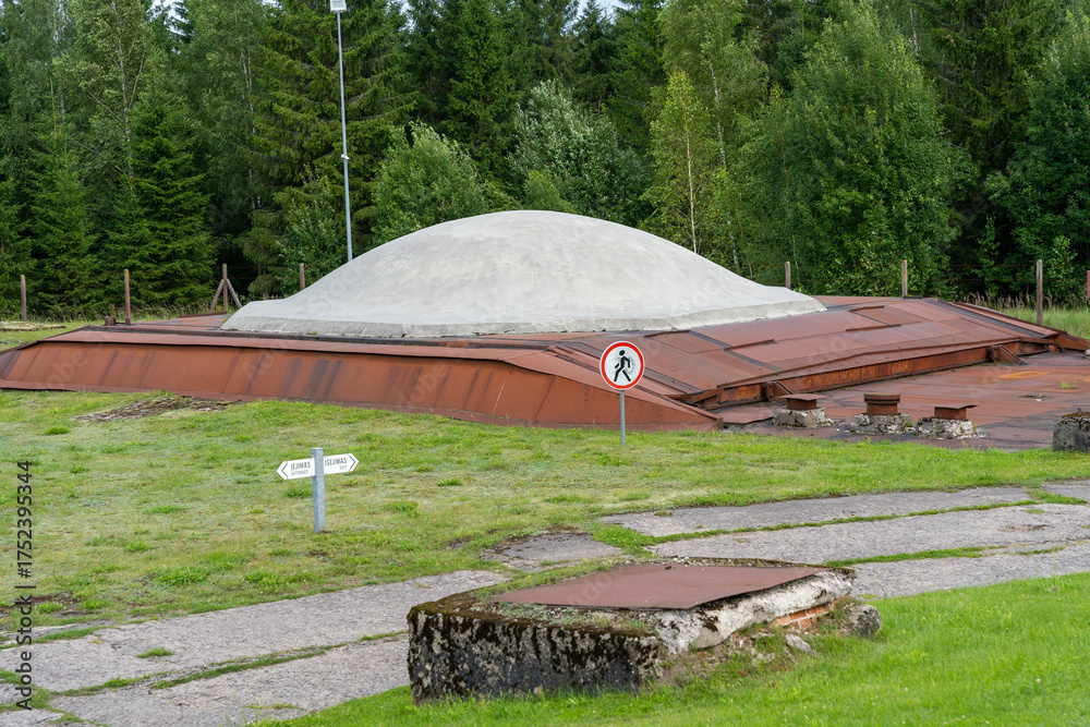 Exterior of Plokstine soviet nuclear missile base in Lithuania Stock ...
