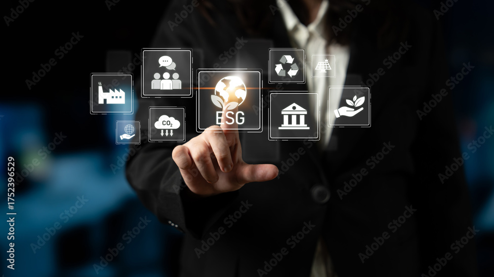 Stock-Foto „ESG principles guide sustainable business through ...