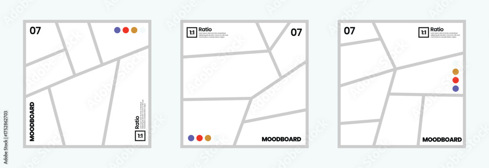 Image vectorielle Stock Square 7 panel comic moodboard layout with ...