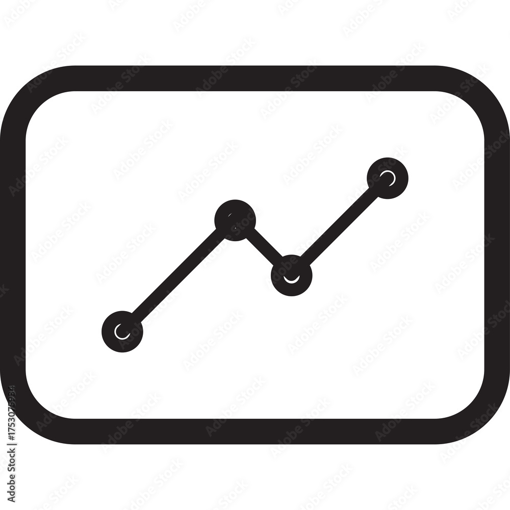 Photo Stock Line Graph Icon With Three Data Points Displayed Inside A ...