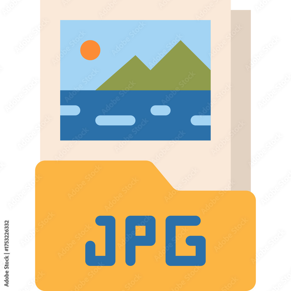 Graphic Design Outline Icon Representing a Digital Image File with JPG ...