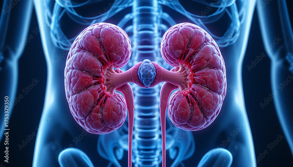 Ilustração Medical Illustration of the Human Kidneys A Detailed Look at ...