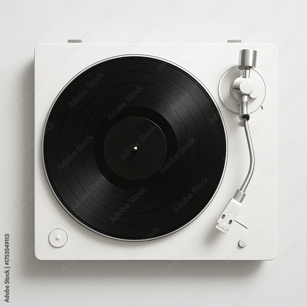 Vinyl Record Player: A minimalist turntable setup, showcasing the ...