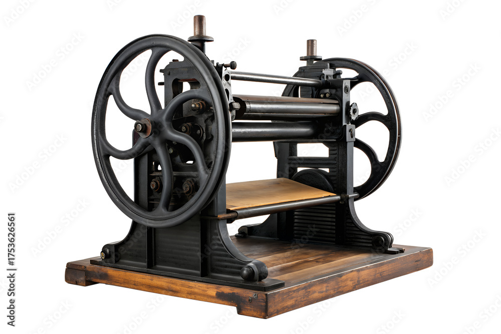Antique Printing Press Machine A Glimpse into Old Industrial Printing ...