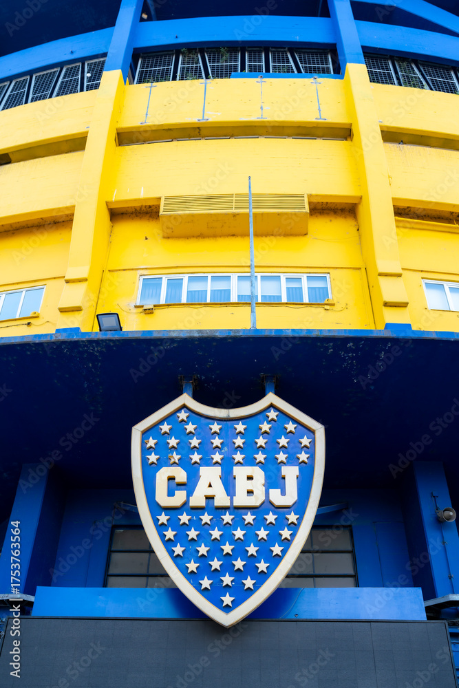 Argentina, Buenos Aires - June 27, 2025: Close-up of CABJ crest on La ...