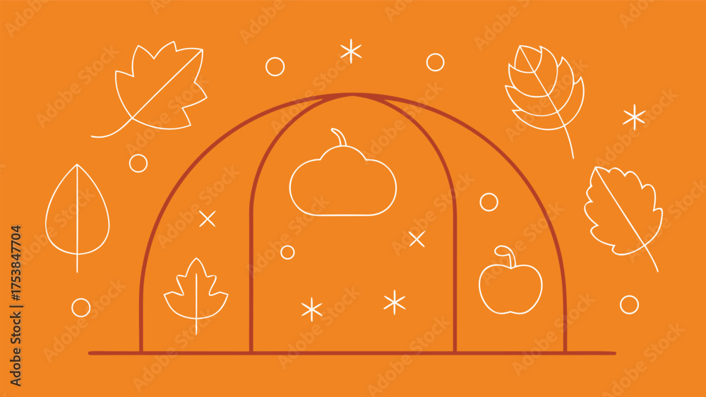 Vector art of autumn harvest festival line art illustration with ...