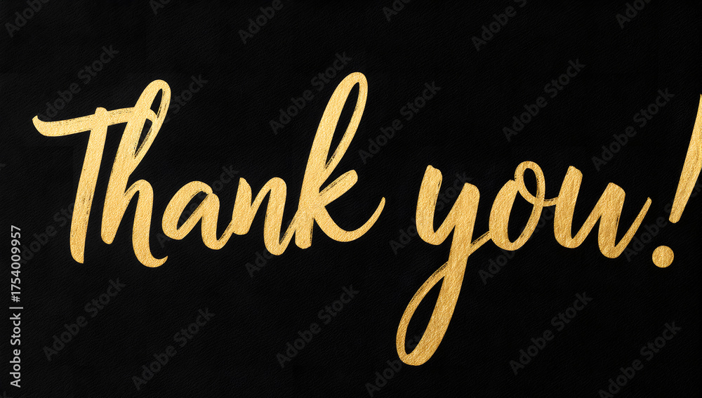Grateful words of Thank You: elegant gold lettering on a clean backdrop ...