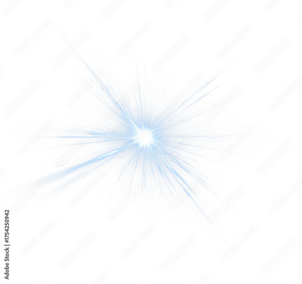 Transparent star beam and blue light overlay with sparkling glow ...