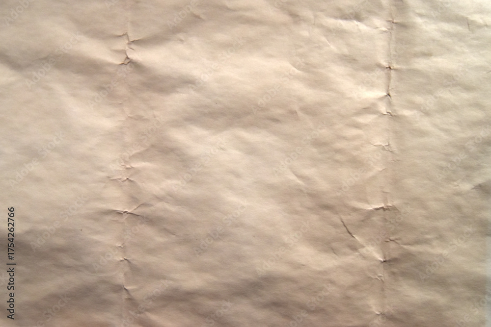 Vintage paper sheet with soft creases. Aged paper texture with delicate ...