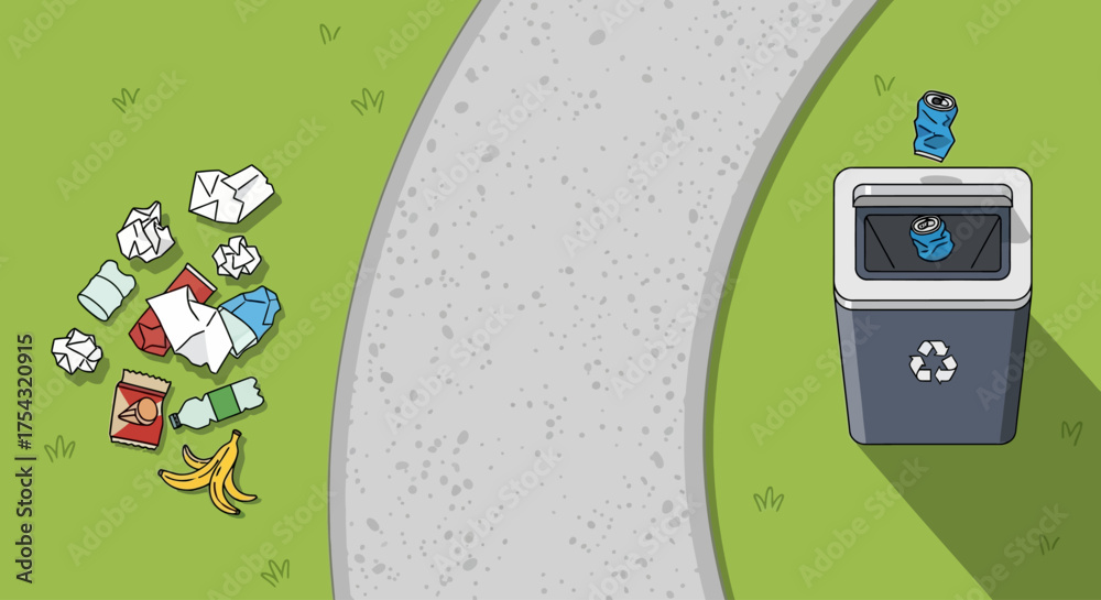 Vector illustration showing the contrast between environmental ...