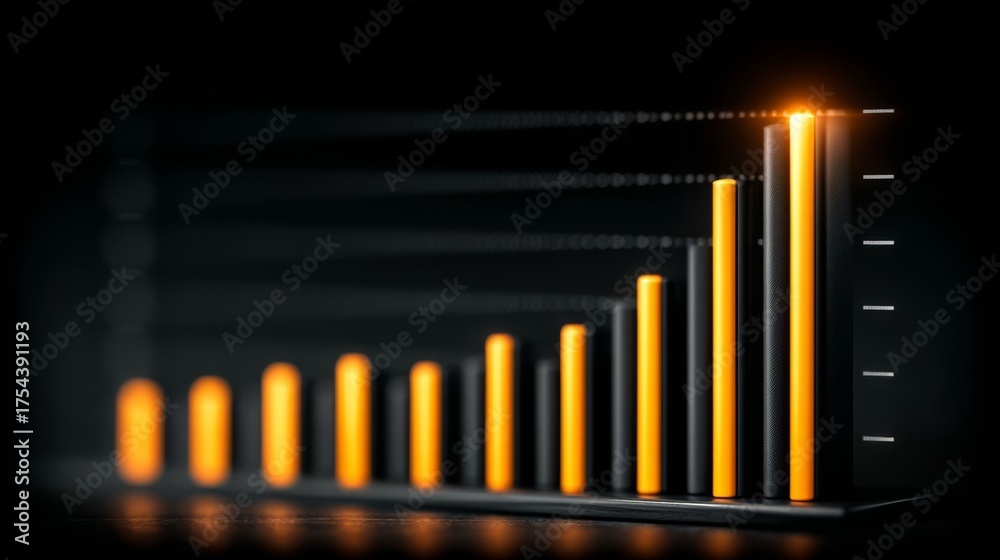 Vertical bar chart with orange and yellow bars of varying heights ...