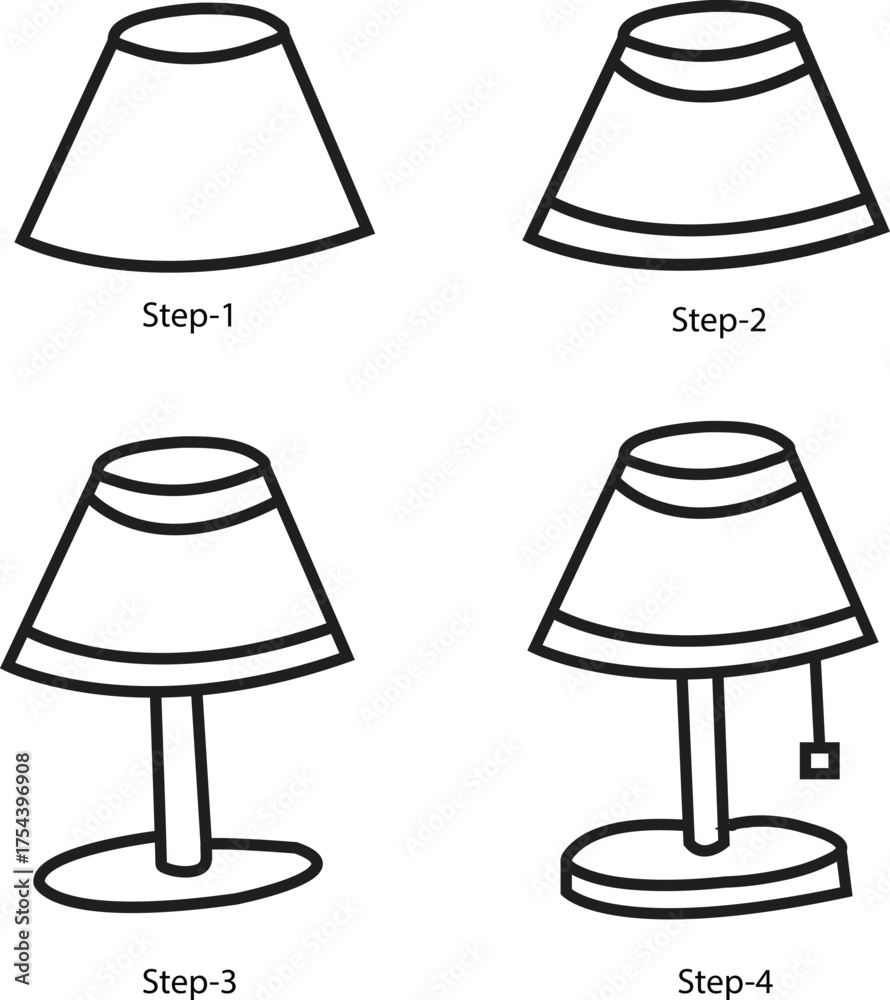 Simple Step-by-Step Drawing Tutorial Showing How to Sketch a Classic ...