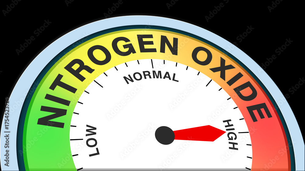 Nitrogen oxide high, concept illustration showing elevated NOx levels ...