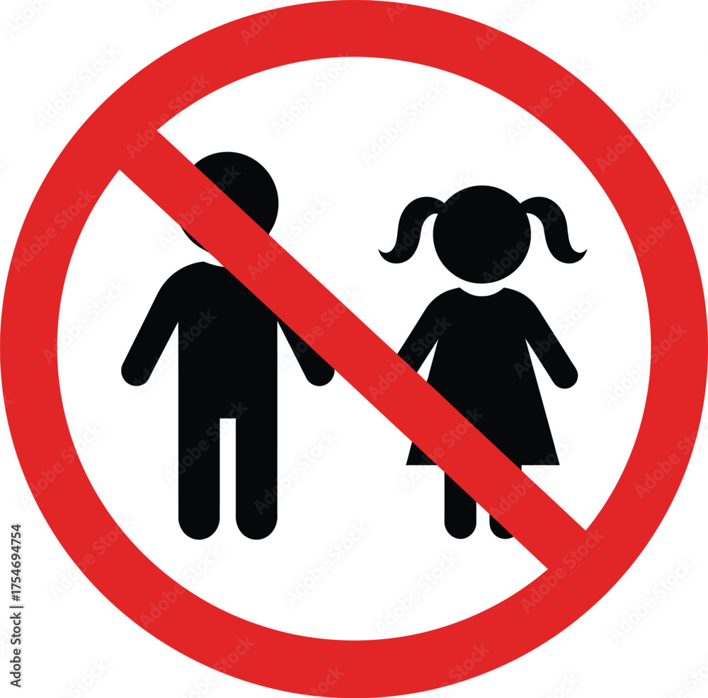 No children allowed symbol vector graphic scalable eps icon for ...