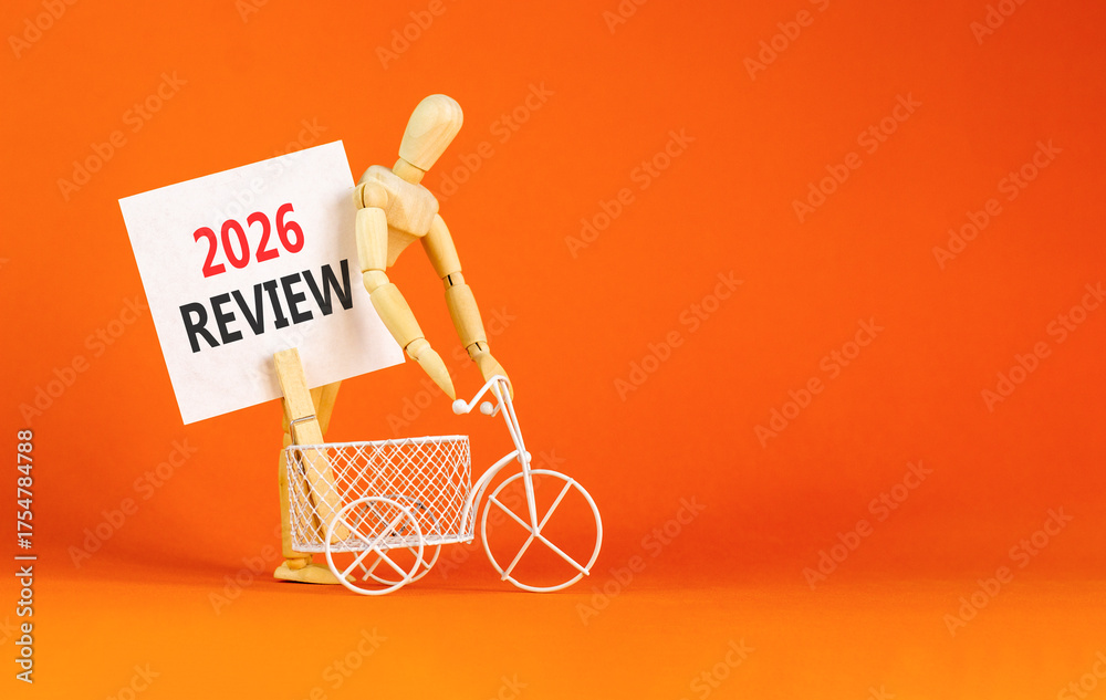 Stock-Foto „2026 Review symbol. Concept words 2026 Review on beautiful ...