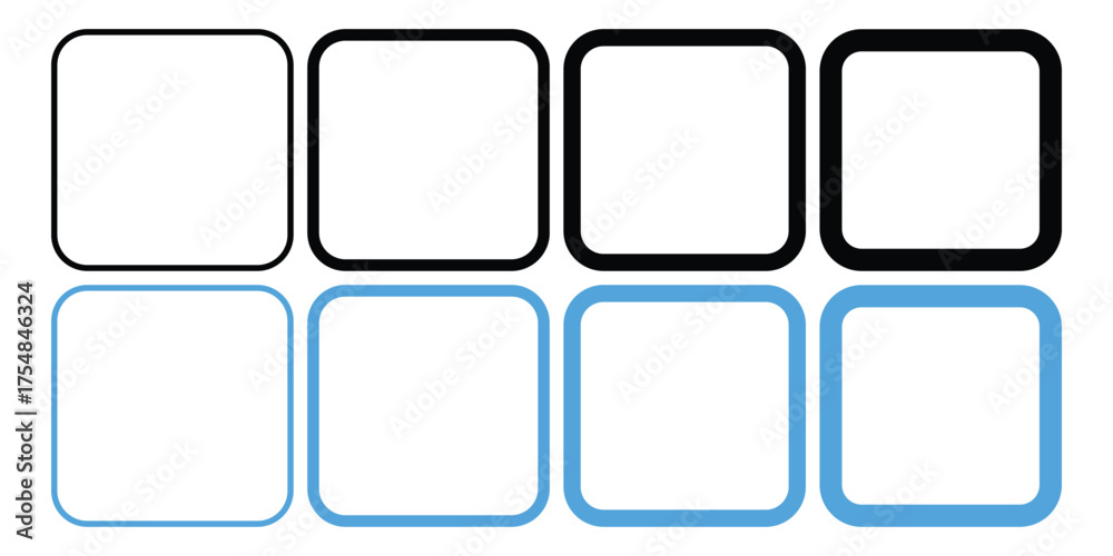 Rounded Square Symbol – UI Element, Frame Logo, and Foursquare Style ...